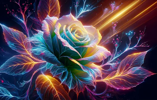Wallpaper flowers, lights, roses for mobile and desktop, section ии арт ...