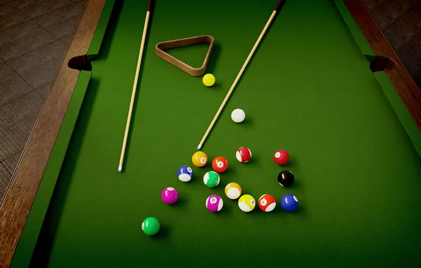 Wallpaper table, balls, Billiards, cue for mobile and desktop, section ...
