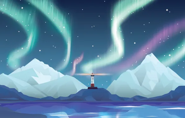 Northern Lights Stars Wallpaper