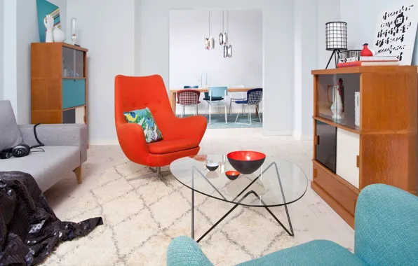 Wallpaper design, style, interior, living room, dining room, Vintage ...