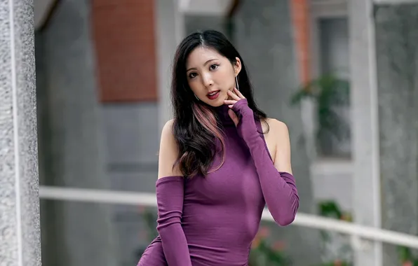 Wallpaper Look Girl Face Pose Photo Dress Brunette Asian For Mobile And Desktop Section