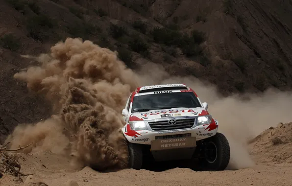 Wallpaper Sand, Turn, Toyota, Hilux, Rally, Dakar, Dakar, Toyota, The ...