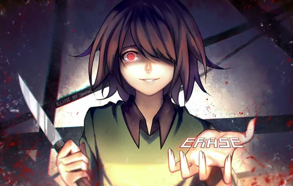 Download wallpaper Look, Undertale, Chara, Undertail, Erase, Real Knife ...