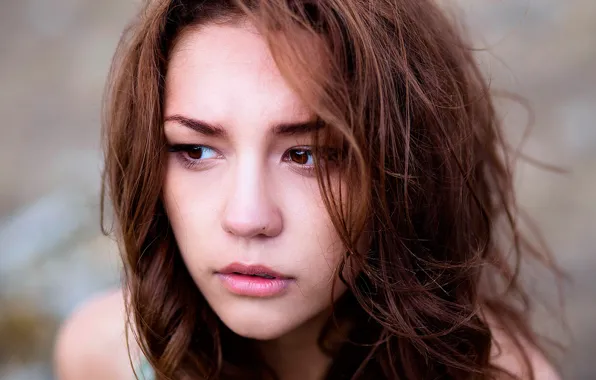 Wallpaper portrait, sponge, curls, brown-eyed for mobile and desktop ...