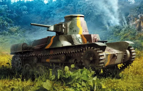 Wallpaper Japan, easy, tank, Arkady Sparrow, IJA, Type 95 Ha-Go Tank ...