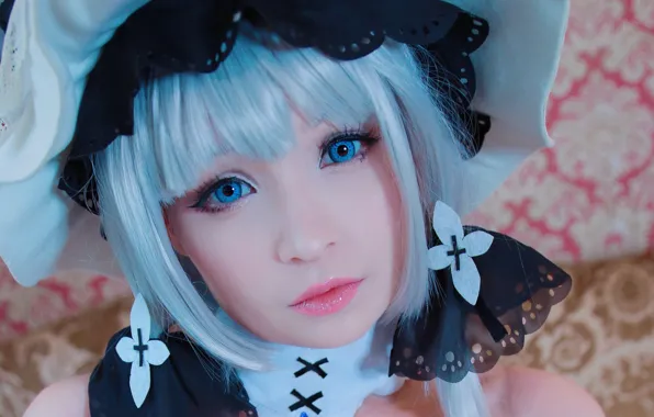 Wallpaper girl, blue eyes, beautiful, short hair, model, pretty, face ...