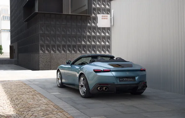 Wallpaper Ferrari, Roma, rear view, Ferrari Roma Spider for mobile and ...