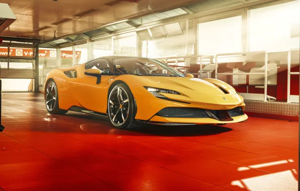 Download wallpaper Yellow, 2019, Ferrari SF90 Road, section ferrari in ...