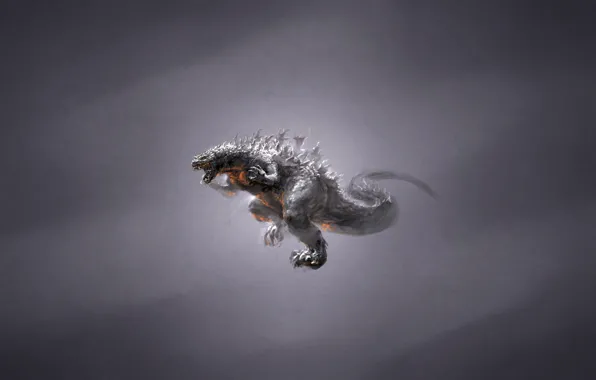 Wallpaper monster, dinosaur, minimalism, tail, Godzilla, growls ...