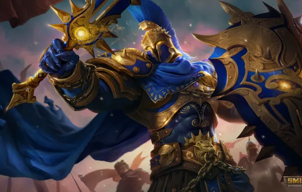 Download wallpaper armor, warrior, helmet, knight, Ares, Smite, section ...