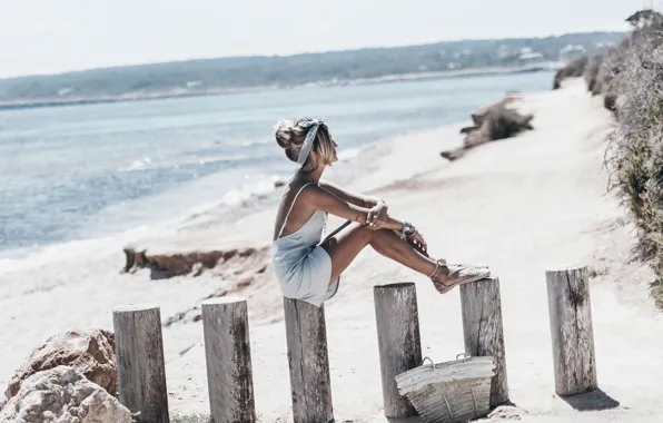 Wallpaper sea, beach, summer, girl images for desktop, section девушки ...