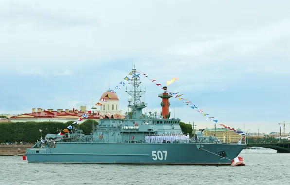 Wallpaper ship, parade, Neva, Alexander Obukhov, mine for mobile and ...