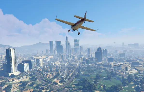 Wallpaper landscape, city, games, gta 5, gta v, grand theft auto v ...