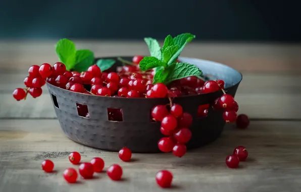 Download wallpaper berries, table, Board, bowl, placer, currants, bokeh ...
