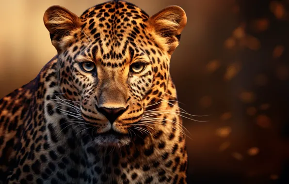 Download wallpaper look, face, nature, pose, leopard, AI art, neural ...