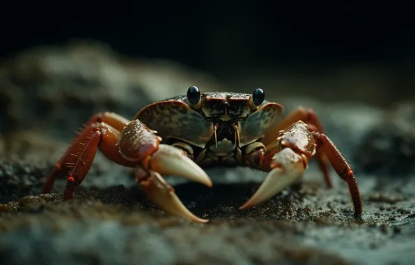 Wallpaper look, shore, crab, sea, claws, AI art, neural network for ...