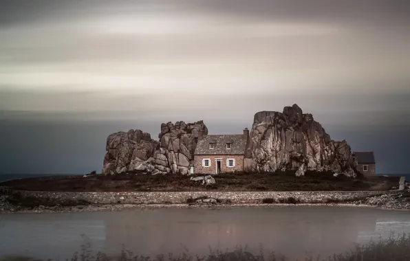 Wallpaper sea, house, shore images for desktop, section пейзажи - download