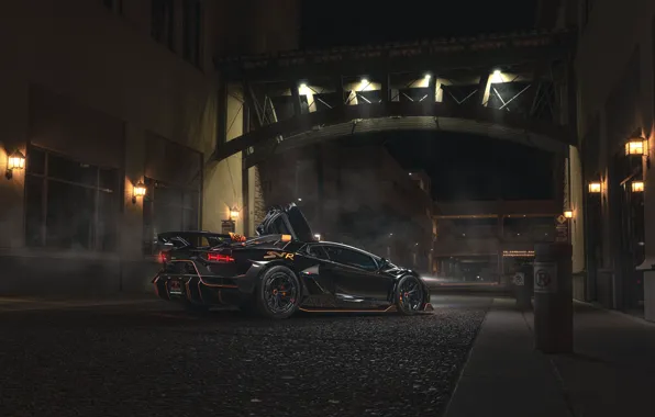 Wallpaper lamborghini, aventador, rear view, svr images for desktop ...