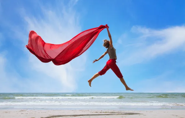 Download wallpaper desert, jump, cloth, section girls in resolution ...
