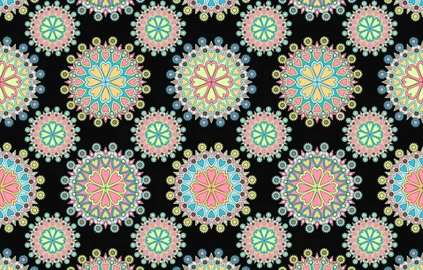 Download wallpaper pattern, texture, ornament, black background ...