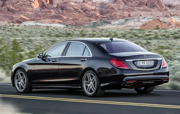 Wallpaper road, auto, Mercedes-Benz, back, BlueTec, S 350 for mobile ...