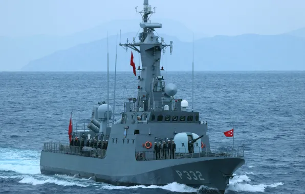 Download wallpaper Turkish Navy, missile boat, TCG Mizrak, section ...