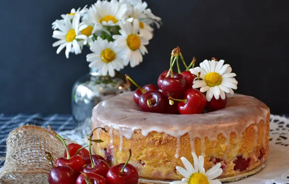 Wallpaper cherry, pie, cakes, delicious, glaze for mobile and desktop ...