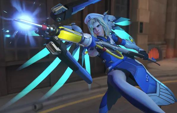 Download wallpaper shot, OVERWATCH, Mercy Combat Medic Ziegler ...