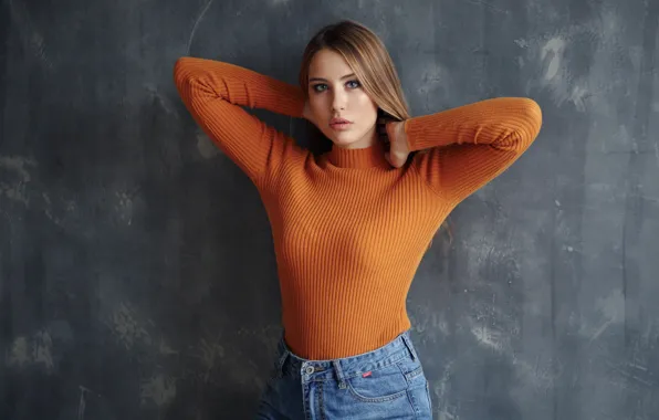 Wallpaper sponge, Anna, sweater, Evgeniy Bulatov, Evgeny Bulatov images ...