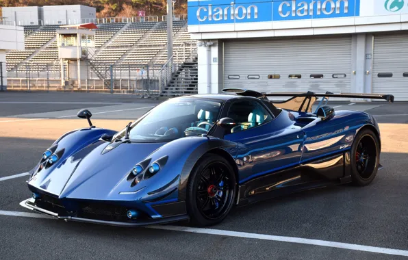 Download wallpaper Pagani, supercar, Zonda, blue, carbon, Kiryu ...