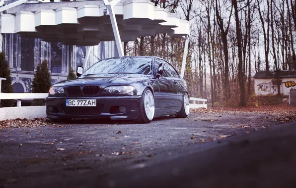 Wallpaper BMW, autumn, stance, e46, 3series, 325ci for mobile and ...