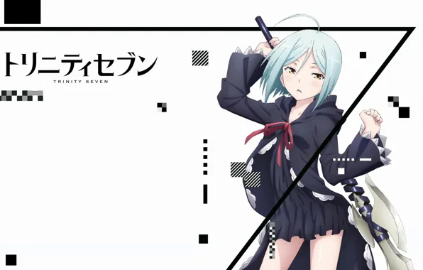 Wallpaper look, background, girl, Trinity Seven for mobile and desktop ...