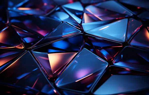 Wallpaper glass, blue, mosaic, abstraction, reflection, glass, texture ...