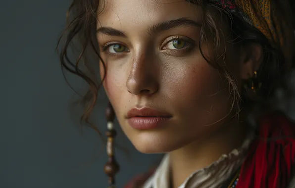 Wallpaper girl, nature, pose, AI art, neural network for mobile and ...