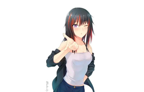 Wallpaper girl, anime, skirt, tank top for mobile and desktop, section ...