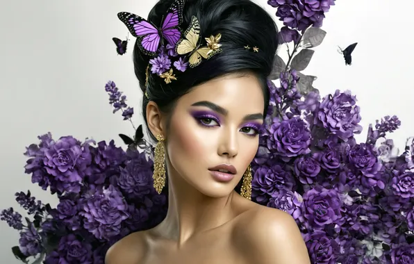 Wallpaper look, girl, face, pose, AI art, neural network for mobile and ...