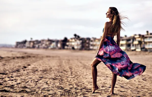 Wallpaper beach, summer, girl for mobile and desktop, section девушки ...