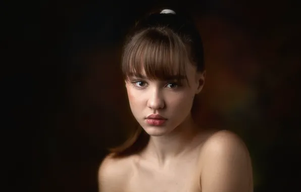 Wallpaper portrait, beautiful girl, charm, Daria, bare shoulders, Victor aka kmzer for mobile ...