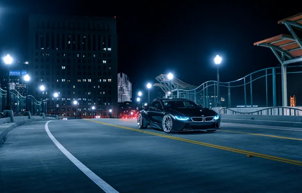 Wallpaper BMW, City, Light, Vision, Front, Black, Night images for ...