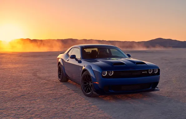 Wallpaper sunset, Dodge, Challenger, Hellcat, SRT, Widebody, 2019 for ...