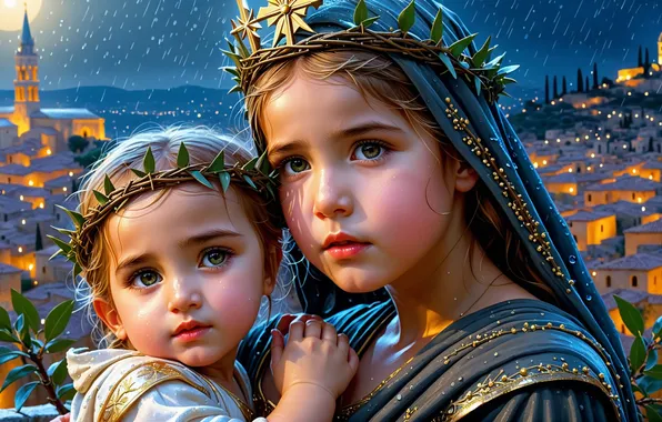 Wallpaper children, baby, girl for mobile and desktop, section ии арт ...