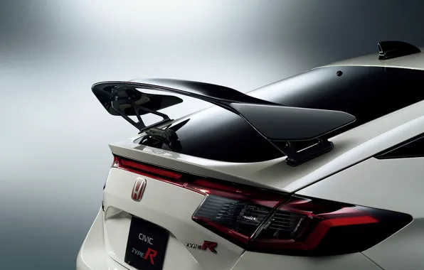 Download wallpaper optics, optics, spoiler, Honda, Civic, Type R, rear ...