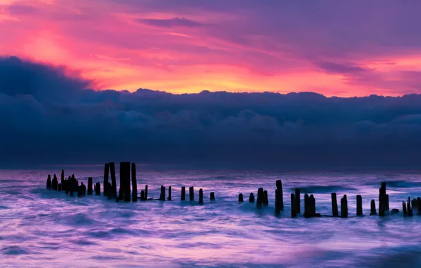 Download wallpaper sea, clouds, glow, section landscapes in resolution ...