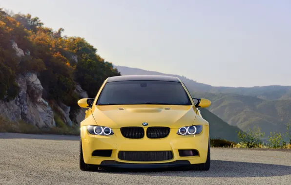 Wallpaper BMW, Orange, E92, Shadow, Parking, M3, Border, Front view ...