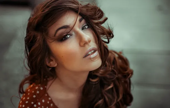 Wallpaper eyes, look, girl, face, background, hair for mobile and ...