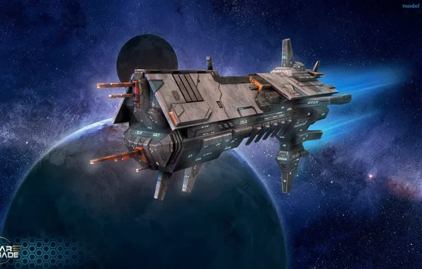 Wallpaper space, planet, ship, stars, some ship for mobile and desktop ...