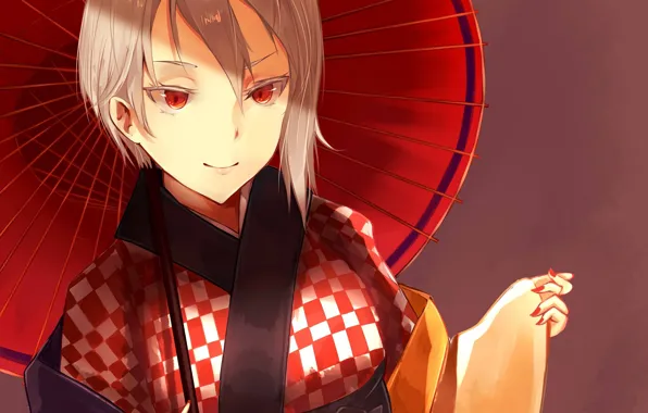 Download wallpaper girl, umbrella, Fanart, Shokugeki no Souma, Pixiv, Fanart From Pixiv, Nakiri ...