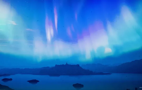 Wallpaper HDR, Stars, Winter, Landscape, Water, Night, Snow, Game for ...