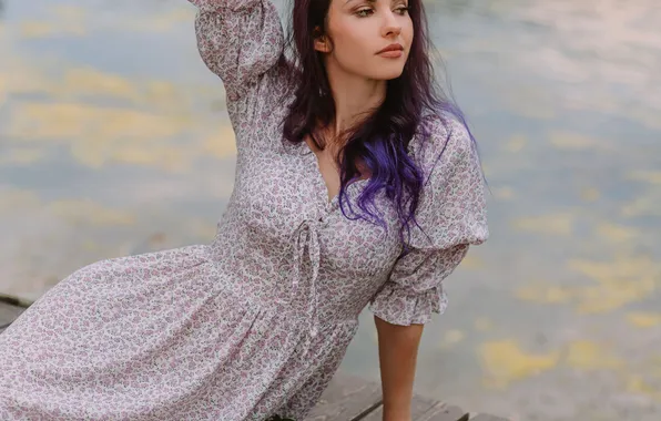Wallpaper flowers, brunette, photoshoot, Lina, Ulyana Bukanova ...