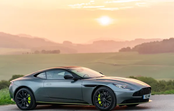 Wallpaper sunset, Aston Martin, side view, 2018, DB11, AMR, Signature ...